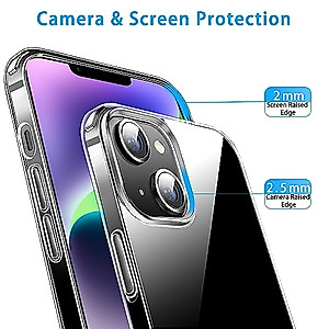 JJGoo Compatible with iPhone 14 Case Clear, Soft Shockproof Protective Slim Thin Phone Bumper Cover Transparent Phone Case