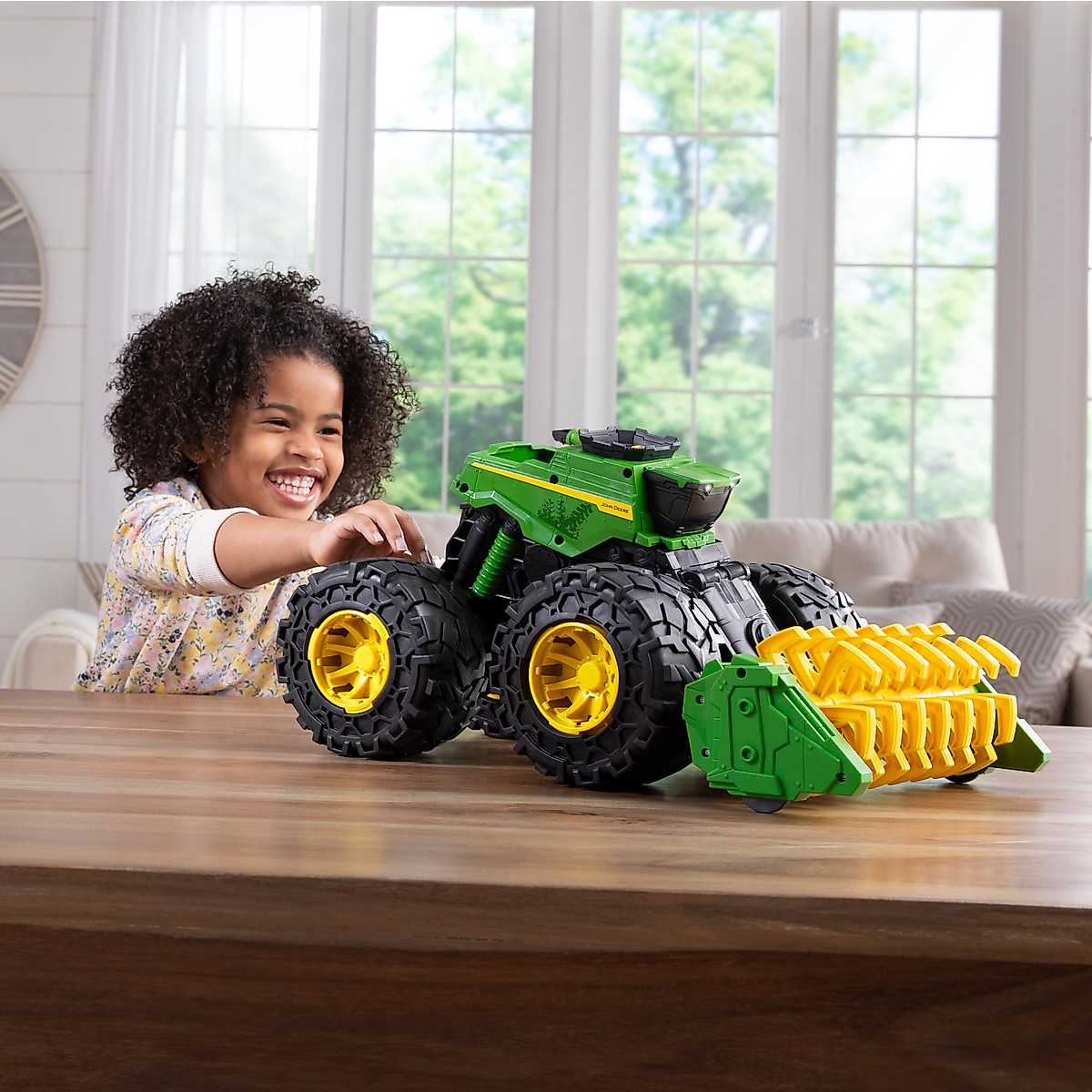 Monster Treads John Deere Super Scale Combine Toy Set - Includes John Deere Tractor Toy, John Deere Gator, and Combine Farm Toys - Toddler Toys Ages 3 Years and Up Green
