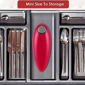 Electric Can Opener One Touch Switch Smooth Edge, Automatic Electric Can Opener Most of Cans, Food-Safe and Battery Operated Handheld Can Opener, Kitchen Gifts for Seniors with Arthritis, Small