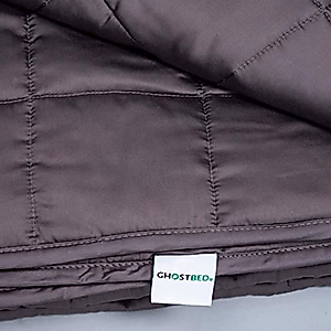 GhostBed 15 lb Weighted Blanket - 100% Cooling & Breathable Tencel Cover with Premium Glass Microbead Fill, 60" x 80" (Queen), Grey