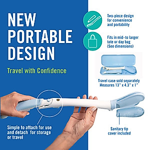 Juvo Travel Toilet Aid | Portable Personal Cleaner for Wiping | 17" Long Reach Comfort | Trigger Release | Sanitary Tip Cover (TTA01)