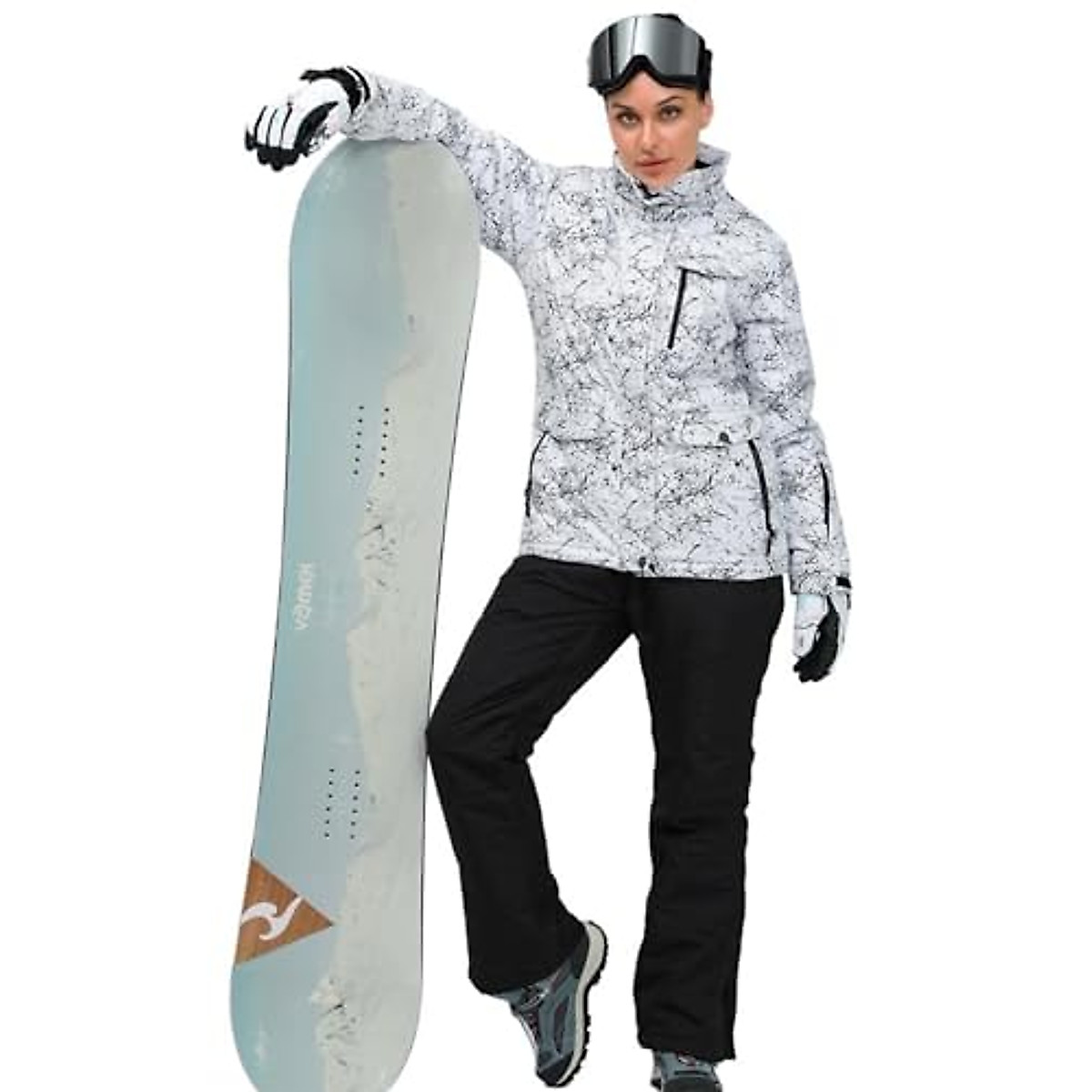 RIUIYELE Women's Ski Jackets and Pants Set Waterproof Insulated Snowsuit Winter Warm Skisuit Fashion Snowboarding Snow Coat (style1,M)