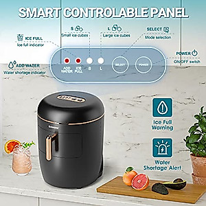 EUHOMY 36Lbs/Day Clear Ice Makers Countertop, 10 Crystal Clear Ready in 8 Mins, 2 Sizes Ice, Auto-Cleaning, Ice Cube Maker with Basket and Scoop, for Home/Kitchen/Camping/RV. (Black)