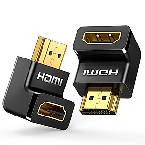 UGREEN 2 Pack HDMI Adapter Right Angle 90 Degree Gold Plated HDMI Male to Female Connector Supports 3D 4K HDMI Extender for TV Stick Roku Stick Chromecast Xbox PS4 PS3 Nintendo Switch