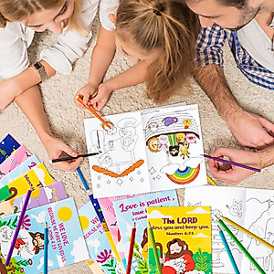 ANGOLIO 24Pcs Christian Religious Coloring Books Bulk for Kids DIY Art Drawing Book for Sunday School Prizes Back to School Classroom Rewards Church Activity Carnival Party Favors, 6 Styles