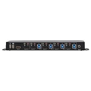 Tripp Lite 4 Port DisplayPort USB KVM Switch, Quad Port DP USB KVM Switch, 4K 60 Hz, HDR, HDCP 2.2, DP 1.4, USB 3.0 Cables, Black (B005-DPUA4)