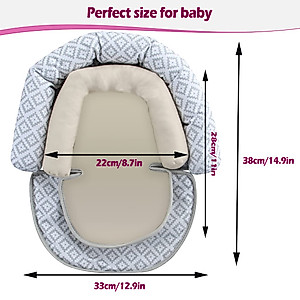 KAKIBLIN Soft Head Neck Support Cushion Pillow for Car Seat,Pushchair,Baby Carrier (Grey)