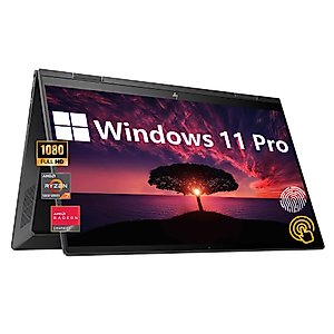HP Envy x360 2-in-1 Convertible Business Laptop, 15.6” FHD Touchscreen, AMD Ryzen 7 5825U Up to 4.5GHz, Windows 11 Pro, 32GB RAM, 1TB SSD, WiFi 6, Backlit Keyboard, Fingerprint Reader, Durlyfish