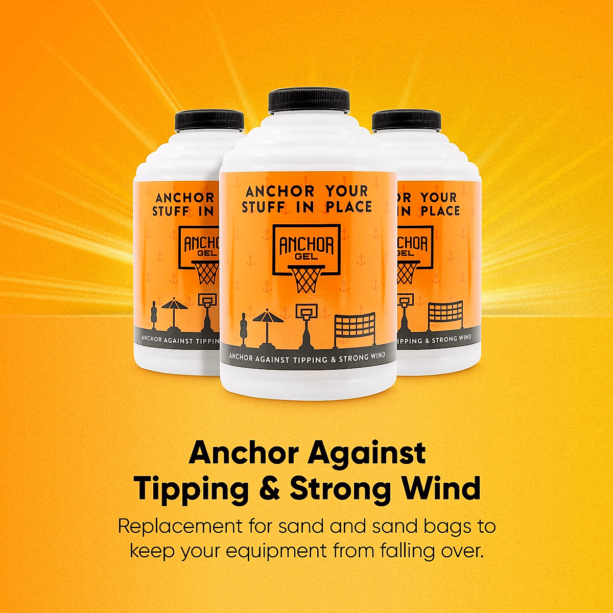 AnchorGel Polymer, Replacement for Sand and Sand Bags to Keep Portable Basketball Hoops, Patio Umbrellas & Other Equipment with a Base from Falling Over, More Effective Than Water Alone - (16 Ounces)