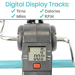 Vive Under Desk Bike Pedal Exerciser - Foot Pedal Exerciser - Foldable Portable Quiet Foot, Hand, Arm, Leg Exercise Pedaling Machine LCD Display, Adjustable Tension, Fitness Rehab Gym Equipment