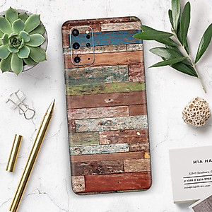 DesignSkinz Vintage Wood Planks Protective Vinyl Decal Wrap Skin Cover Compatible with The Samsung Galaxy S20 (Screen Trim & Back Glass Skin)