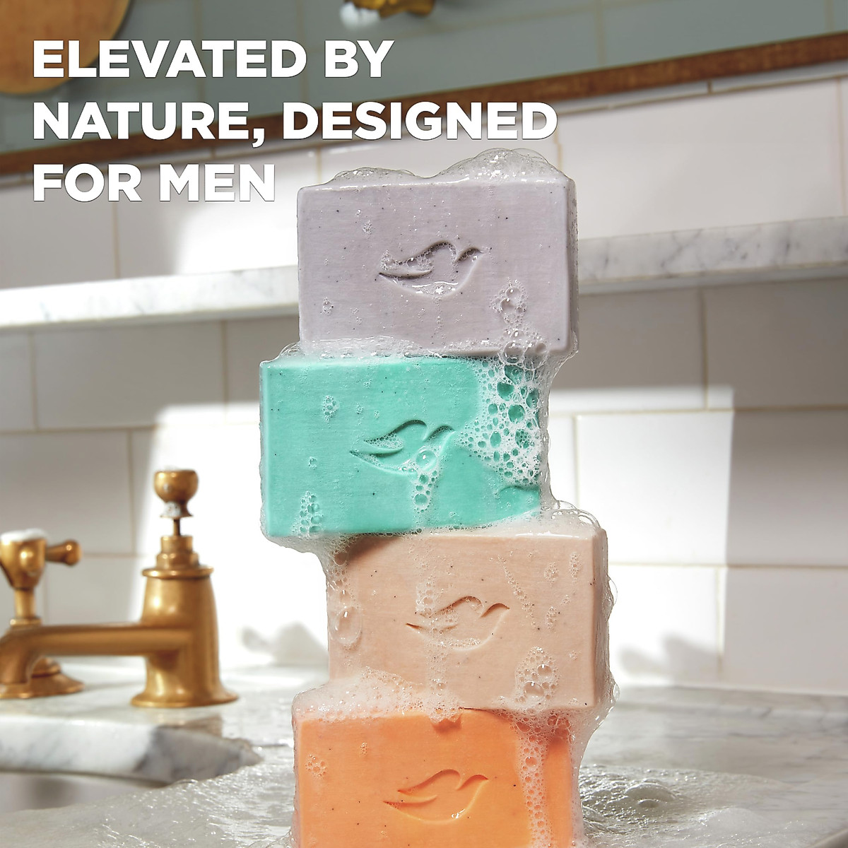 DOVE MEN + CARE Cleansing Bar Soap Eucalyptus + Cedar Oil 4 Count to Rebuild Skin in the Shower, a 4in1 Hair, Body, Face & Shaving Bar with Plant-Based Cleanser and Natural Oils 5 oz