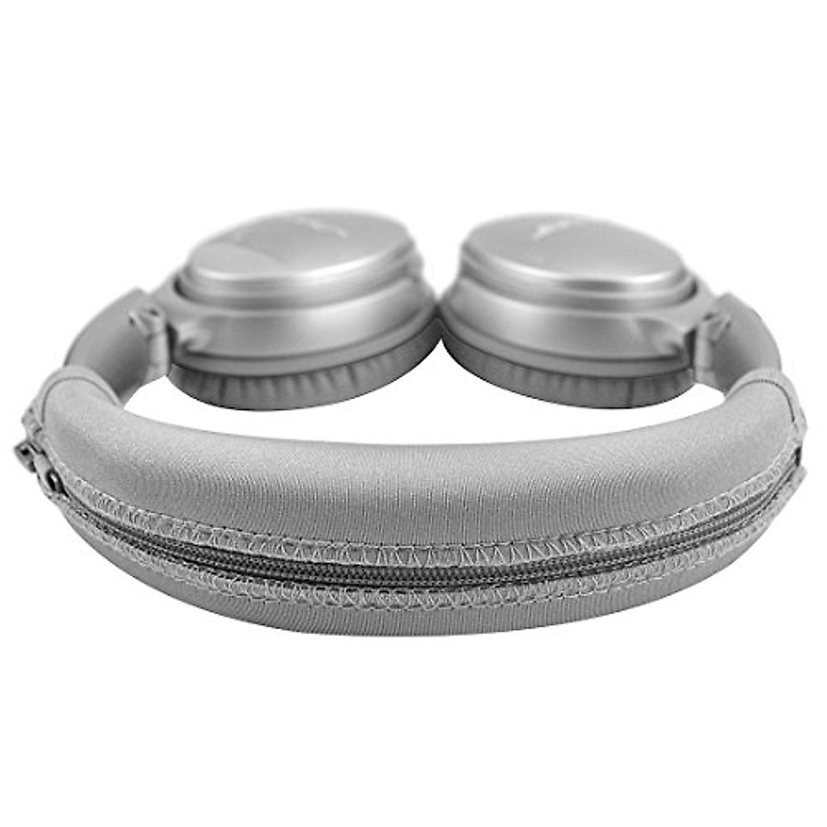 Geekria Headphone Replacement for Bose QuietComfort QC35, QC25, QC2, QC15 Replacement Ear Pad and Headband Pad/Ear Cushion + Headband Cushion/Repair Parts Suit (Grey Silver)