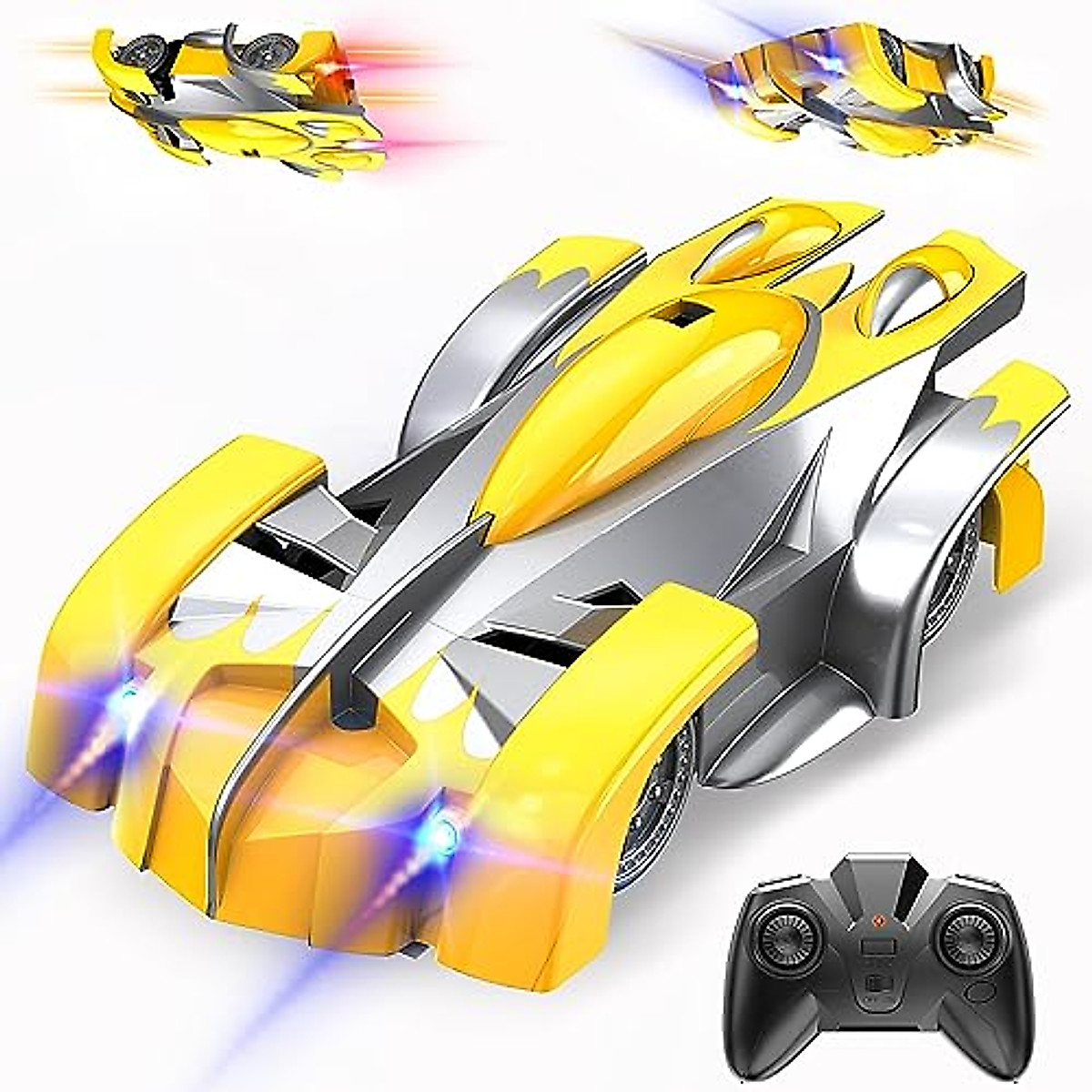 HScopter 2.4Ghz Wall Climbing Remote Control Car,RC Cars 360° Rotating Stunt Car with LED Lights Rechargeable Battery Gift Kids Toys for Boys Girls Birthday Chirstams Party Xmas