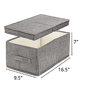 Dicunoy 3 Pack Fabric Storage Bins with Lids, Collapsible Foldable Storage Boxes with Handle for Organizing, Stackable Clothes Storage Cube Baskets for Shelves, Bedroom, Home, Nursery