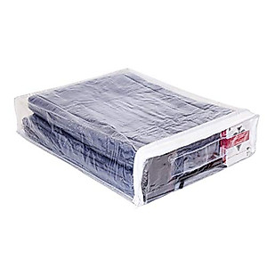 Clear Vinyl Zippered Storage Bags 12 x 15 x 3 Inch 10-Pack with Handle and Pockets