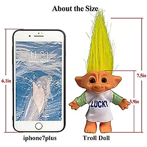 2packs Vintage Troll Dolls Set,Lucky Doll Chromatic Adorable for Collections, School Project, Arts and Crafts, Party Favors (Style5-Lucky+Best Friend)