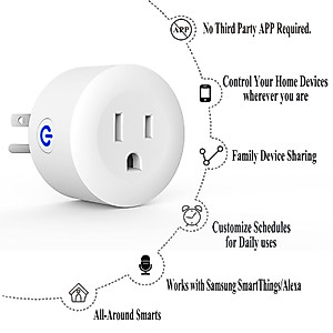 CMARS Smart Plug, ZigBee Switch Mini Smart Outlet Works with ST, Alexa, Echo (4th gen) Echo Plus (2nd) Google Home, Works as a Range Extender, Hub Required （2 Pack）