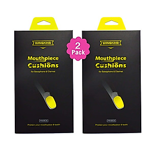 WINGKIND Alto/Tenor Saxophone & Clarinet Mouthpiece Cushions Patches Pads, 0.8mm Black (16 pieces)