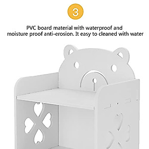 AHFAM Small Bedside Tables PVC Nightstands Bed Side Table Articles Magazine Cabinet Storage Organizer Bedside Table Drawer Night for Bedroom Furniture