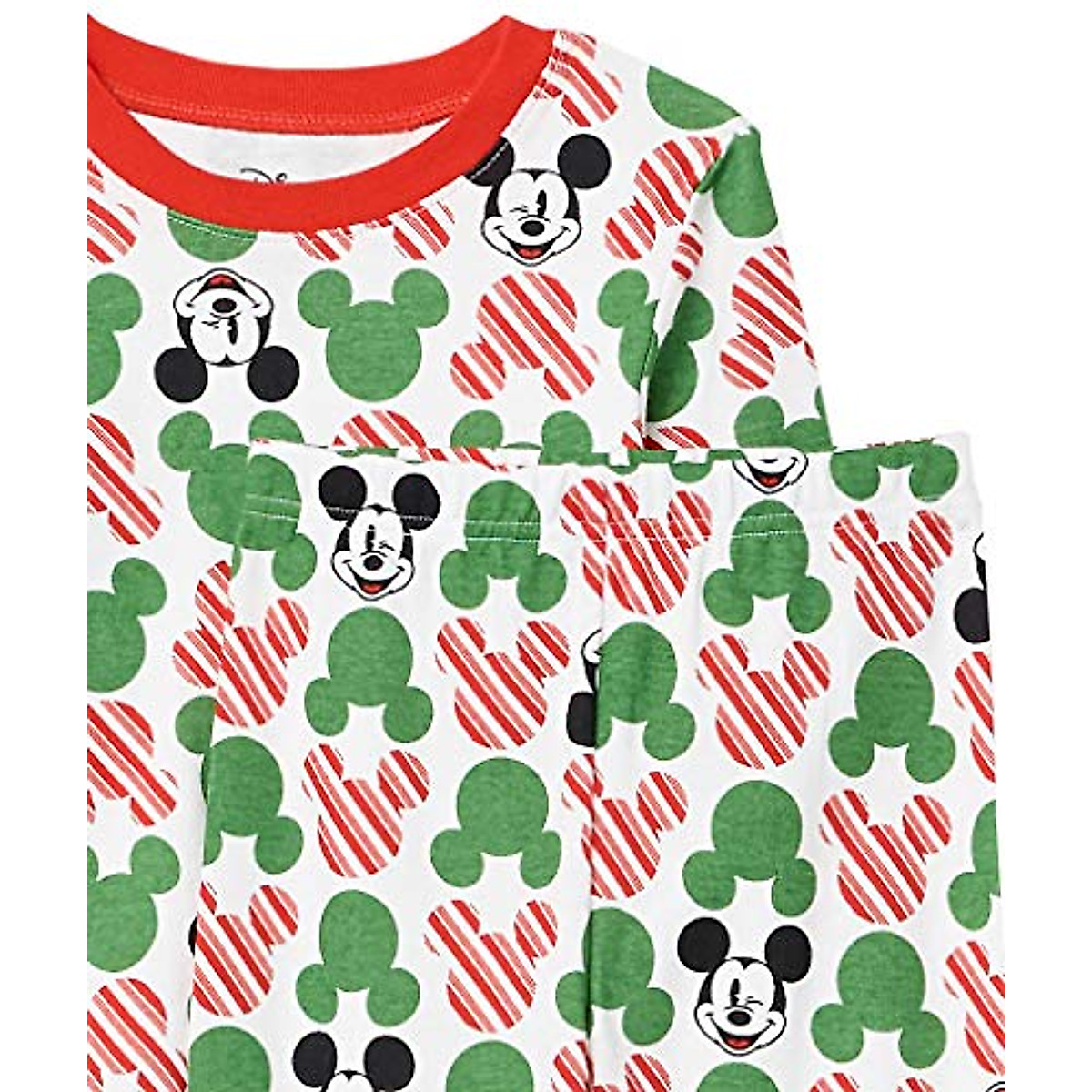 Amazon Essentials Disney | Marvel | Star Wars Boys' Snug-Fit Cotton Pajama Sleepwear Sets, Mickey Holiday - Baby and Kids, 8