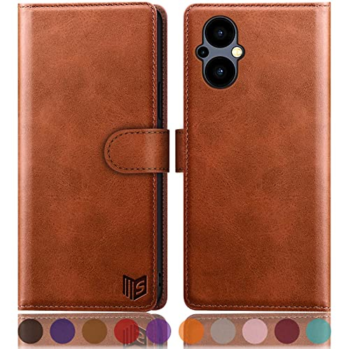 SUANPOT for Oneplus Nord N20 5G Wallet case 【RFID Blocking】 Credit Card Holder, Flip Folio Book PU Leather Phone case Shockproof Cover Women Men for OnePlus Nord N20 5G case Light Brown