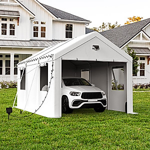 Carport Canopy 10x16 Heavy Duty, Carport Canopy, Portable Car Port Garage, Car Shelter All Weather, White