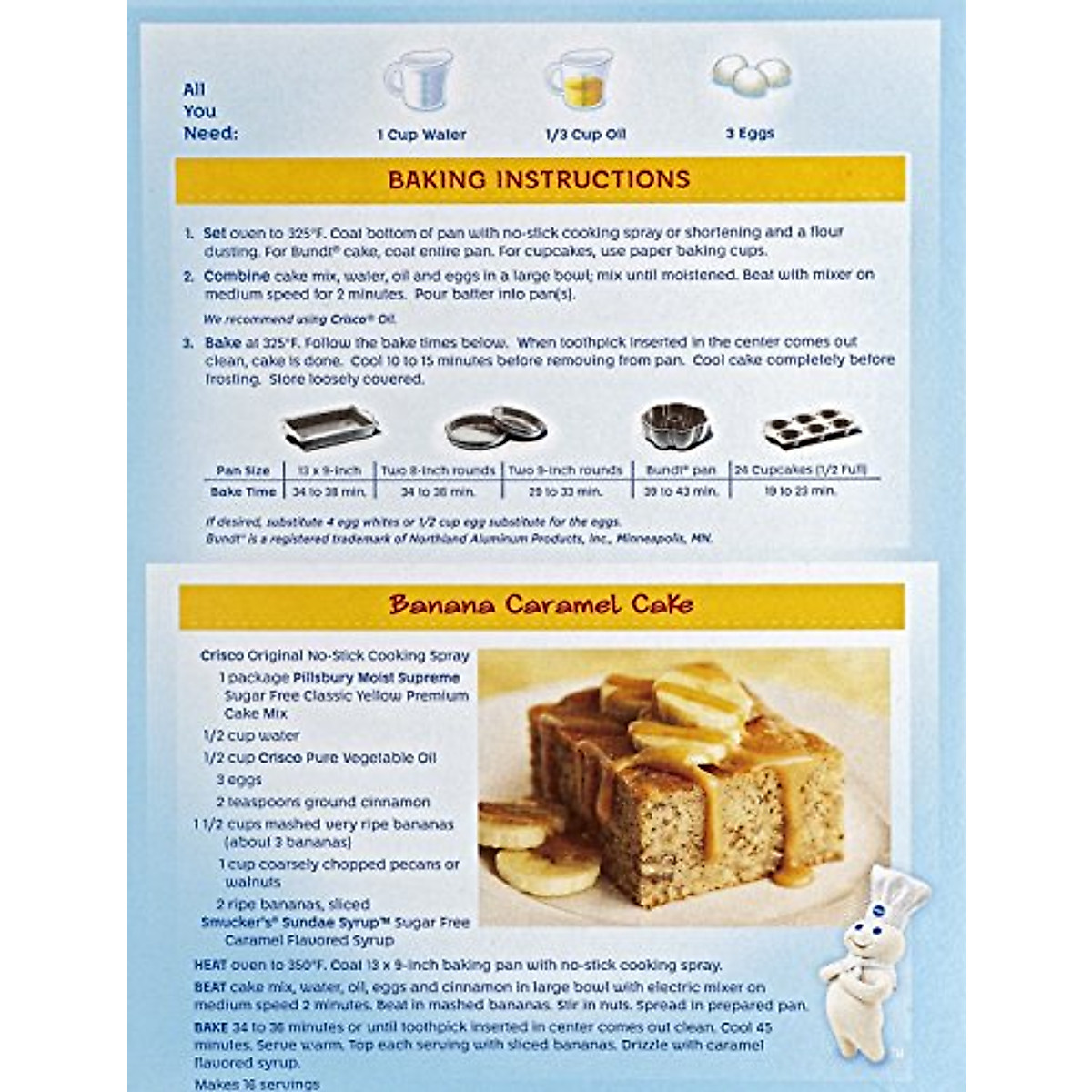 Pillsbury Moist Supreme Sugar Free Classic Yellow Cake Mix, 16 Ounce (Pack of 6)