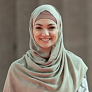 6 Pcs Hijab Scarf for Women Hijab UnderCap Hijab Cap Underscarf Adjustable Under Scarf Hat Islamic Muslim Scarf Caps with Tie Back Closure