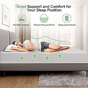 Novilla Full Mattress, 10 Inch Memory Foam Mattress Full, Medium Firm Mattress for Back Pain Relief and Support, Gel Infused