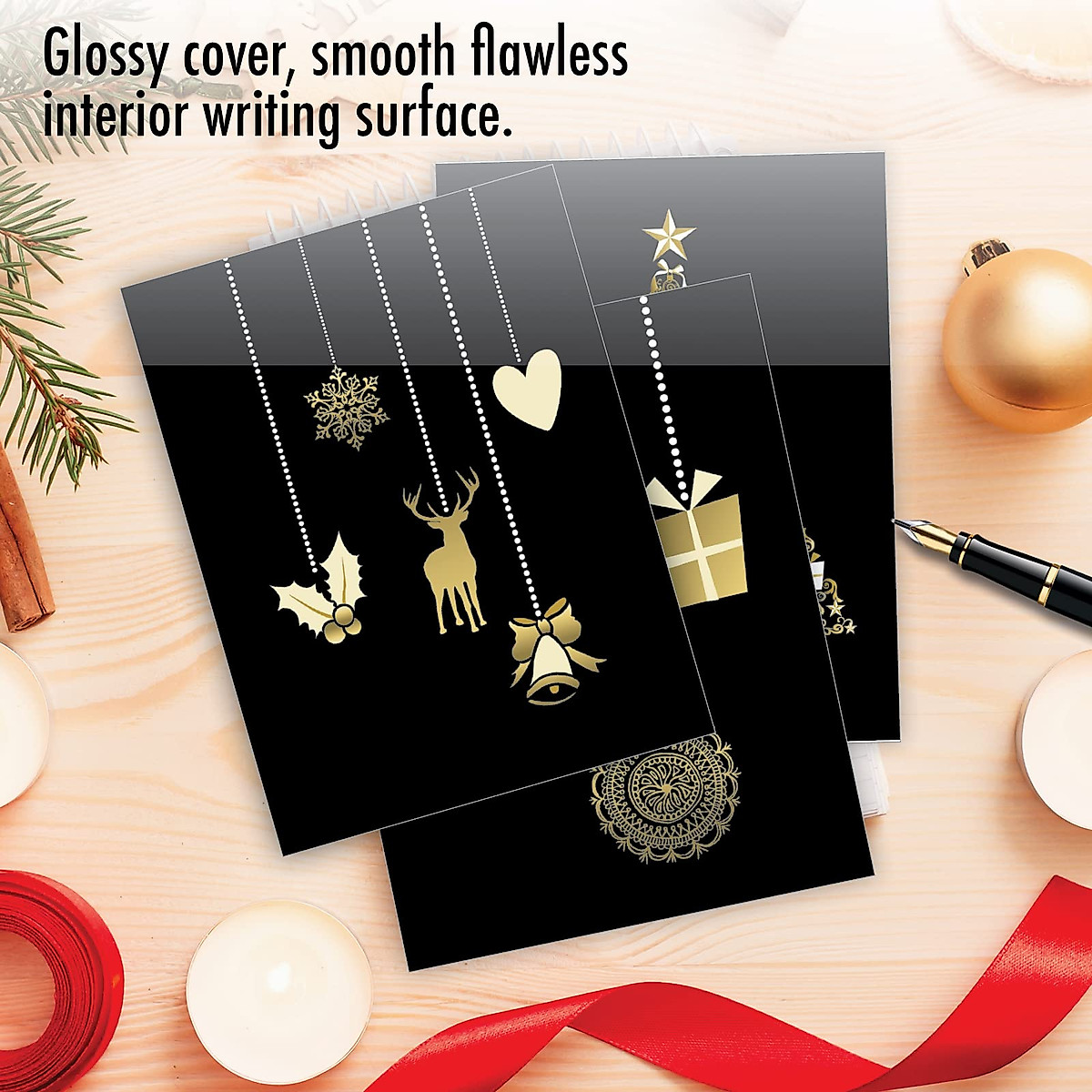 The Best Card Company - 20 Christmas Thank You Cards Boxed (10 Designs, 2 Each) - Assorted Gratitude Cards (4 x 5.12 Inch) (Not Gold Foil) - Golden Holidays AM6723XTG-B2x10