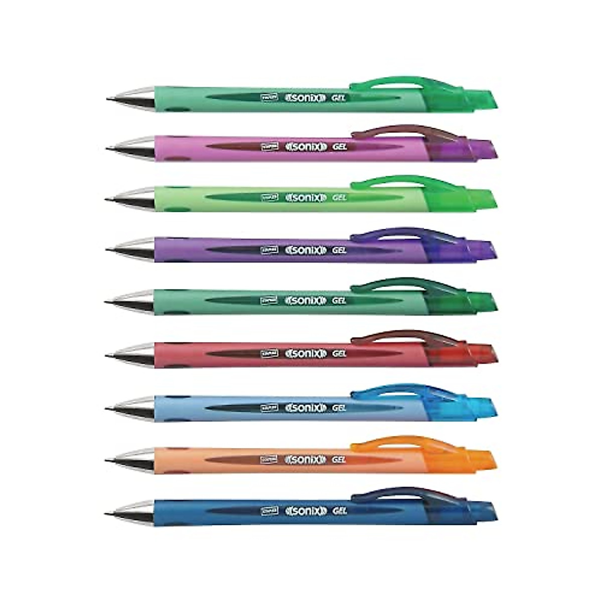 STAPLES 634984 Sonix Retractable Gel Pens Medium Point Assorted Ink 12/Pk