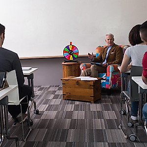 WinSpin 12" Color Prize Wheel Tabletop 14 Slots Heavy Duty Editable Spinning Wheel for Fortune Spinning Game Carnival & Tradeshow, Classic Series