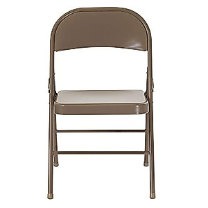 Flash Furniture HERCULES Series Double Braced Beige Metal Folding Chair