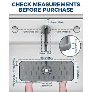 Kitchen Sink Splash Guard - Silicone Faucet Handle Drip Catcher Tray, Dish Soap Dispenser and Sponge Holder Mat Behind Faucet, Kitchen Guard Gadgets Sink Accessories for Kitchen Counter and Bathroom