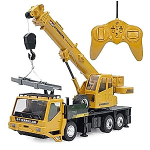 HEBXMF 2.4G Off-Road RC Trucks Tower Cranes Remote Control Construction Toy Loaders RC Engineering Vehicle Models,RC Car Cranes, Educational Toys, Gifts for Children