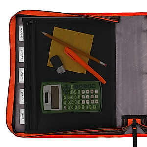 Five Star Zipper Binder, 2 Inch 3-Ring Binder for School, Expansion Panel, 580 Sheet Capacity, Red/Black (29052CE8)