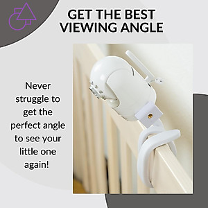 Pay's Place Universal Baby Monitor Mount, Longer White Flexible Silicon Baby Camera Mount, Ideal Baby Monitor Holder to Crib Bassinet Playpen, Baby Monitor Stand, Compatible w/Infant Optics Mount