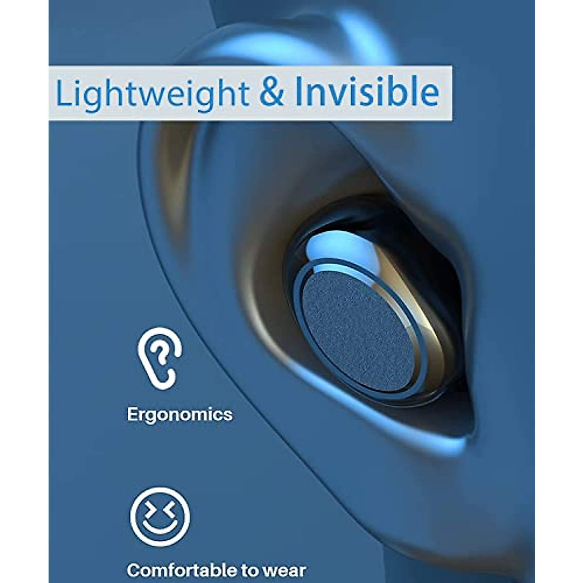 XBAKE Single Bluetooth Earbud, Mini Invisible Wireless Headset, Smallest in-Ear Headphone, Sports Earpiece with Mic, 8 Hrs Playtime, for Car Vehicle Business, Waterproof Earphone for Android iPhone