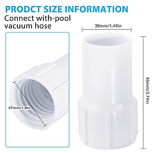 WXJ13 4PCS 1-1/2 Inch Pool Hose Cuff Swimming Pool Cleaning Hose Fittings Threaded Hose Cuff Pool Cuff Replacement Parts for Spiral Wrap Swimming Pool Vacuum Hose