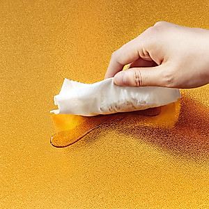 Gold Self Adhesive Contact Paper 15.7"x118" Metallic Gold Wallpaper Stick and Peel Contact Paper Kitchen Oil Proof Waterproof Backsplash Wallpaper for Countertop Cabinet Drawer Shelf Furniture Decor