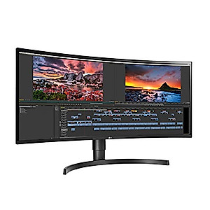 LG 34WN80C-B UltraWide Monitor 34” 21:9 Curved WQHD (3440 x 1440) IPS Display, USB Type-C (60W PD) , sRGB 99% Color Gamut, 3-Side Virtually Borderless Design, Tilt/Height Adjustable Stand - Black