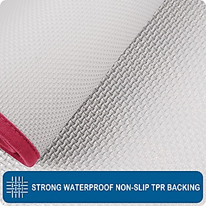 PURRUGS Machine Washable Kitchen Rug Set [2 PCS] (24" x 35.5"+ 24" x 59"), Non-Slip/Skid Kitchen Runner Rugs & Floor Mats, Super Absorbent Soft Standing Mats for Kitchen, Laundry & Sink, Burgundy Red