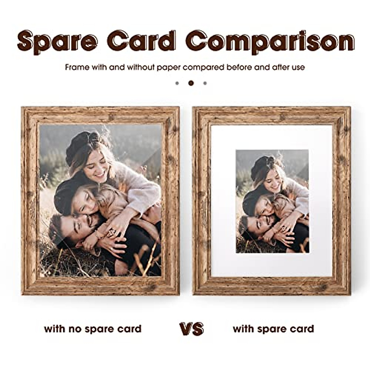 SYNTRIFIC 8x10 Picture Frame Set of 6, Rustic Farmhouse Wood Picture Frames 5x7 with Mat or 8x10 Without Mat,Tabletop Display and Wall Mounting for Home Collage Brown Photo Frame for Gift,Walnut