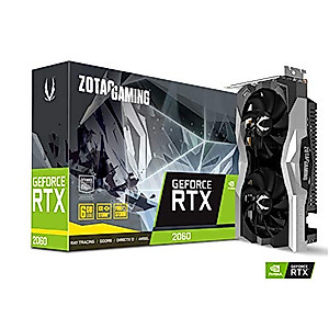 ZOTAC Gaming GeForce RTX 2060 Twin Fan 6GB GDDR6 192-bit Gaming Graphics Card, Super Compact, IceStorm 2.0, ZT-T20600F-10M