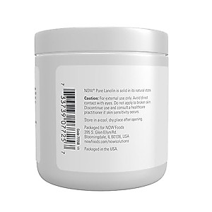 NOW Foods Solutions, Pure Lanolin, Wind and Harsh Environment Skin Protectant, Thick Jelly, For Rough Dry Skin, 7-Ounce