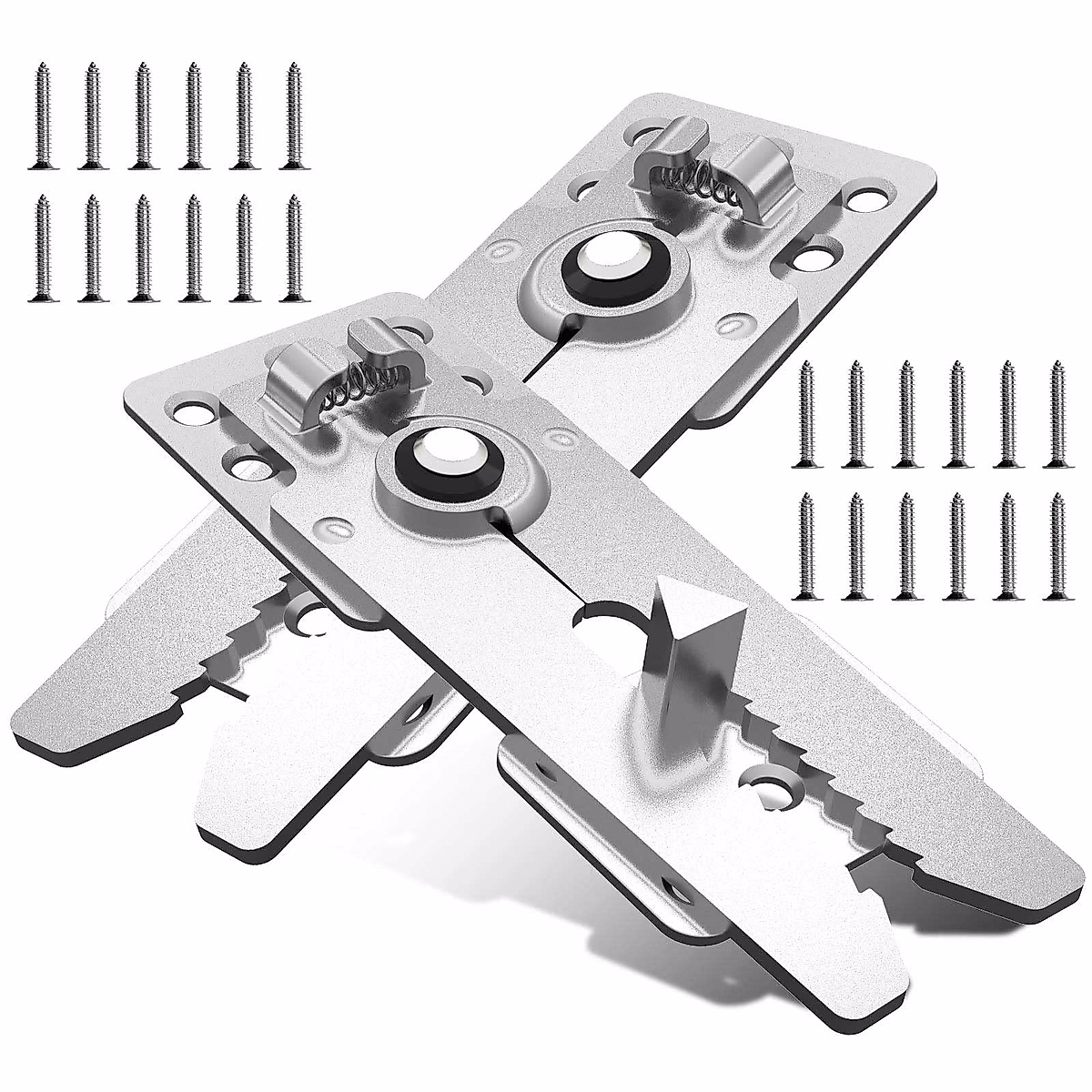 Dolenor Sofa Connector, Heavy Duty Sofa Snap Furniture Invisible Connector Head Snap with Mounting Screws, Sofa Connector Bracket for Loveseat Sofa and Other Furniture (Sofa Alligator Clips 2 Pairs)