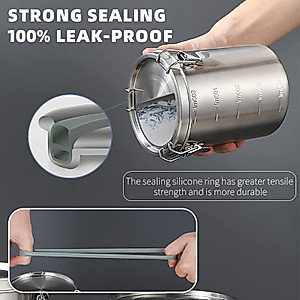 Tanjiae Stainless Steel Coffee Canister for Ground Coffee | 100% Airtight Metal Food Storage Container with Lid Sealed - Keep Coffee Beans, Sugar, Tea Fresh for Months (56 fl oz)