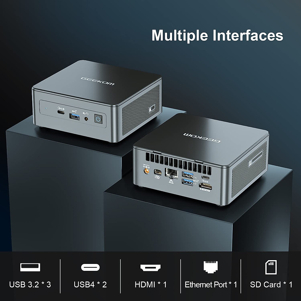 GEEKOM NUC IT11 Mini PC, 1TB Intel i7-11390H Mini Computer (8 Threads, Up to 5.0 GHz), 32GB DDR4 Windows 11 Pro Small Desktop Computer, i7 Mini Computer 8K UHD | USB4 | WiFi 6, BT5.2