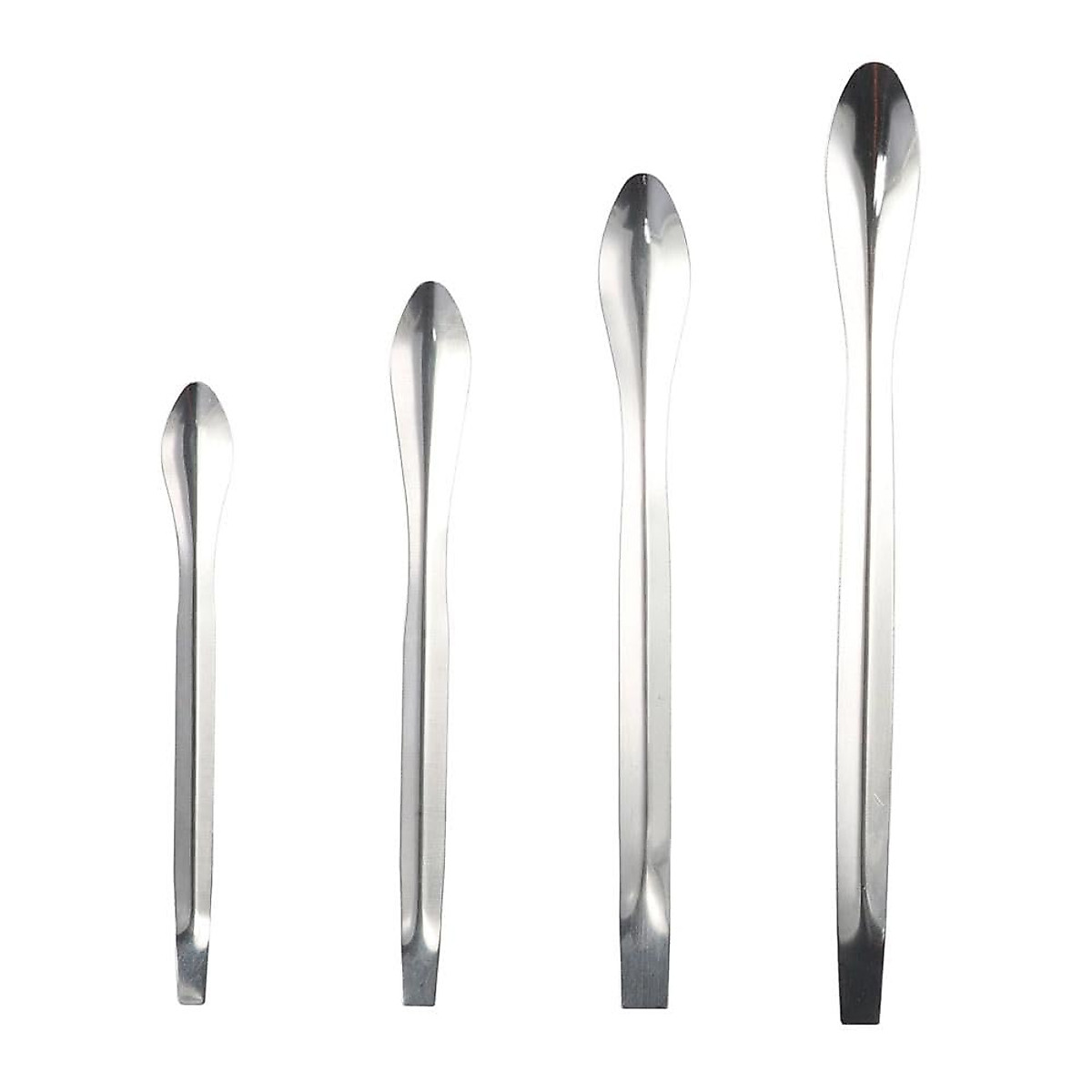 SHUATI Laboratory Measuring Spoon Stainless Steel Multi-Purpose Silver Micro Sampling Scoop Durable Lab Spatula for Powders Gel Cap Filler